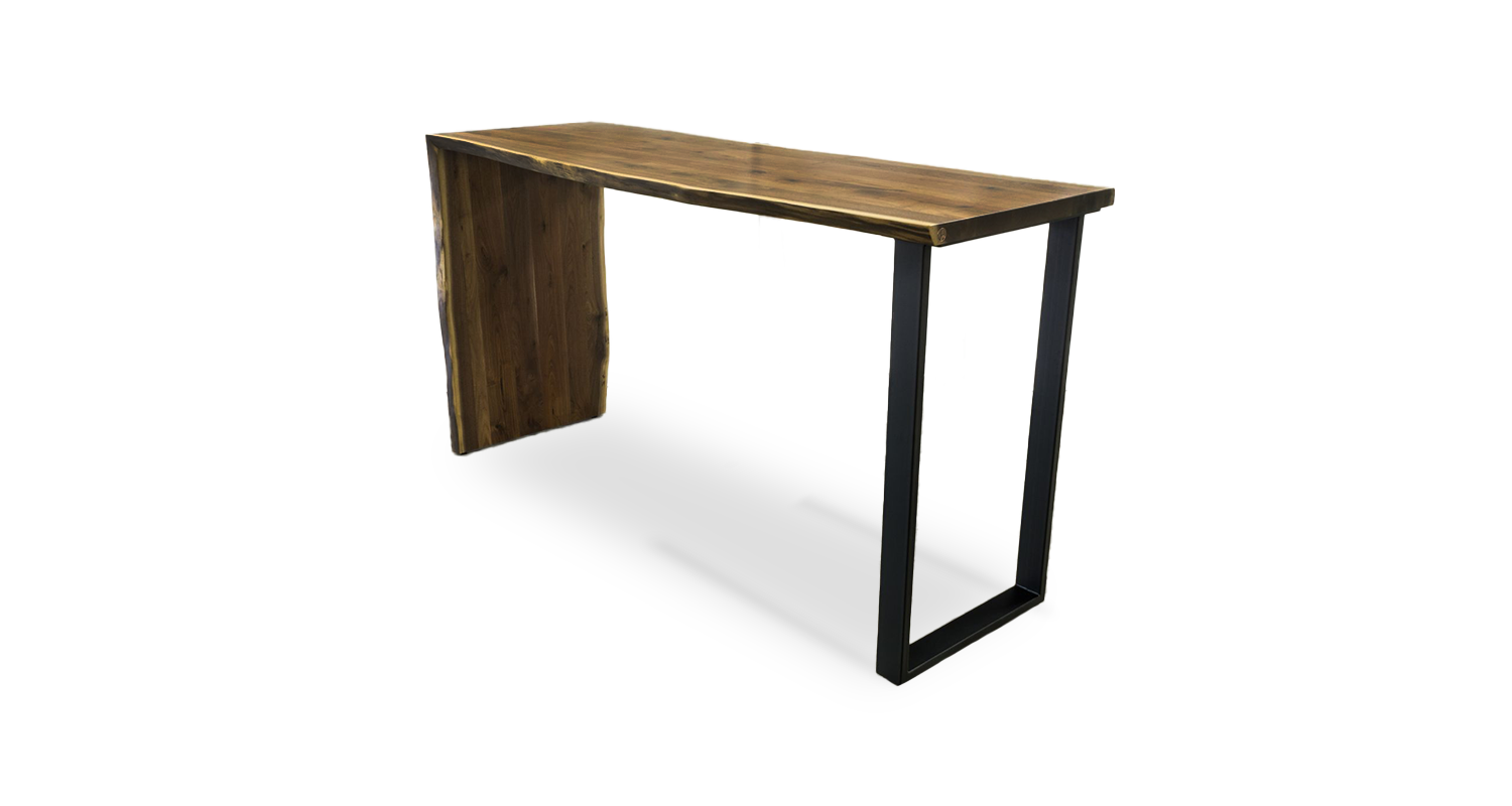 1055 Walnut Live Edge Single Waterfall Bar Table 80" x 25" – Created ...